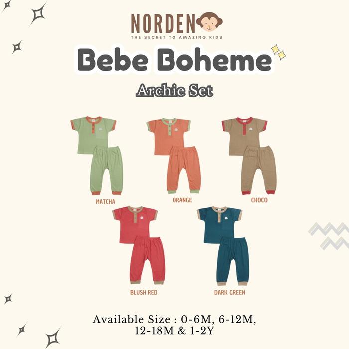Jual [TA] Bebe Boheme Set Baju Polos / Archie Set / Setelan Pendek ...
