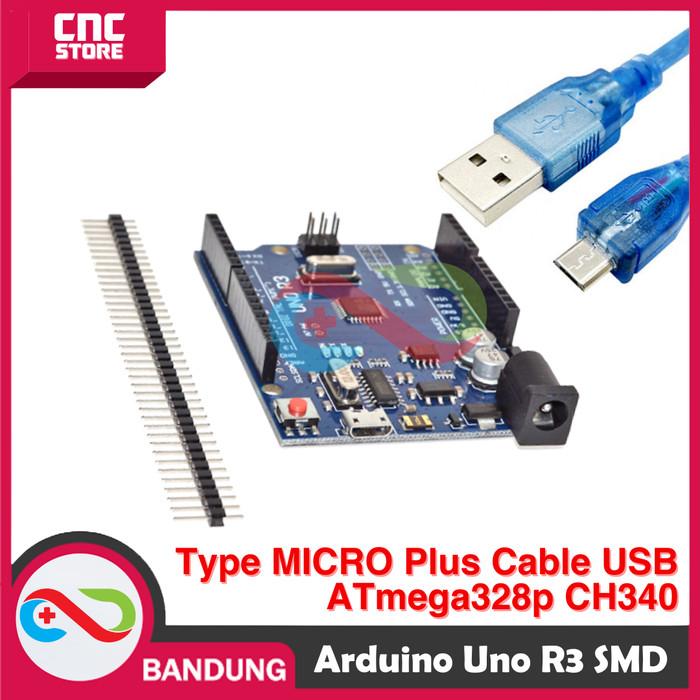 Jual terbaru arduino uno r3 atmega328p smd ch340 micro usb plus kabel ...