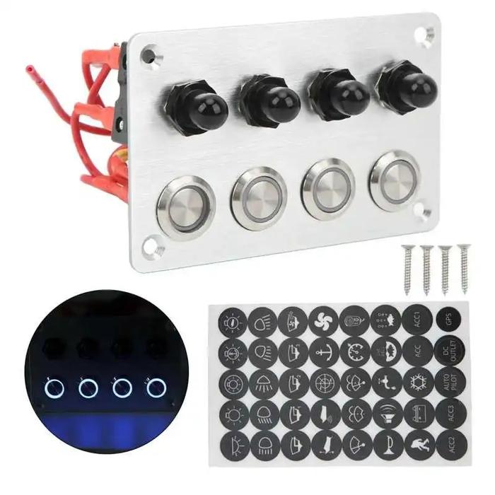 Jual Marine Switch Panel 4 Gang Universal Push Button Switch Panel ...