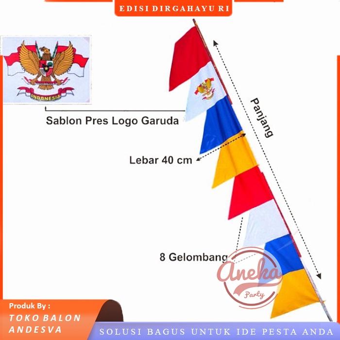 Jual Bendera Umbul Umbul Biru zig zag garuda / bendera kain HUT RI garuda - Kab. Badung ...