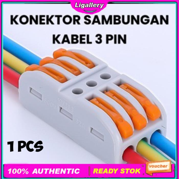 Jual Terminal Block Sambungan Kabel Konektor Sambung Listrik 3 Pin Wire ...