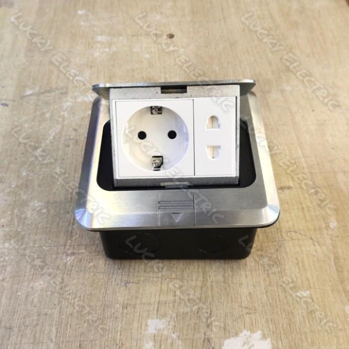 Jual Stop Kontak Lantai ( Arde + Arde ) Floor Outlet Socket Tanam ...