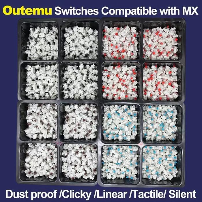 Jual FS Outemu Blue Switch Mechanical Keyboard Custom Silent Linear ...