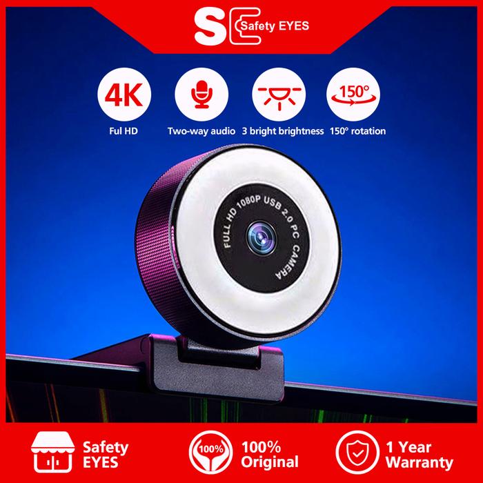Jual Webcam Laptop 4K QHD Stream Full HD Camera 2K dengan Ring Light ...