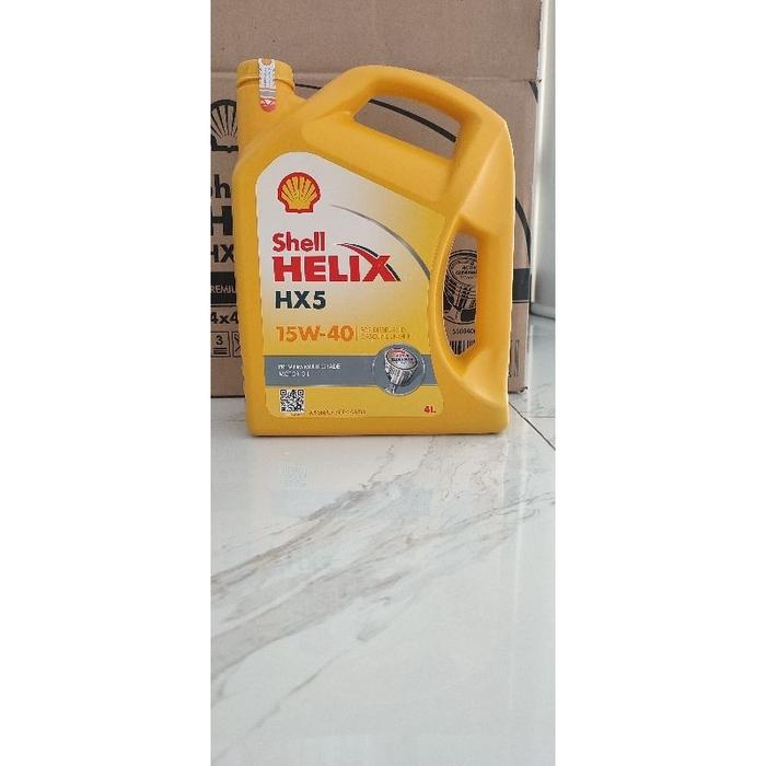 Jual oli mobil shell helix HX5 SAE 15W-40 4 liter kemasan galon ...