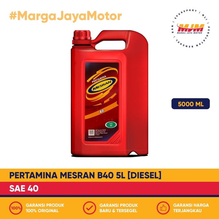 Jual Mesran B40 Sae 40 Diesel 5000ml Pertamina Oil 5L - Jakarta Selatan ...
