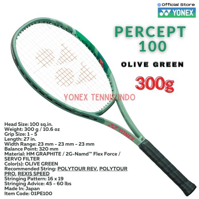 Jual Yonex PERCEPT 100 - 300 gram Olive Green - racket tennis - Jakarta ...