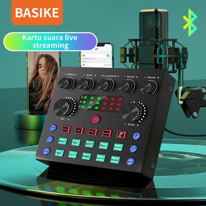 Jual promo Soundcard V8 Mixer Bluetooth Sound card V8 audio external ...