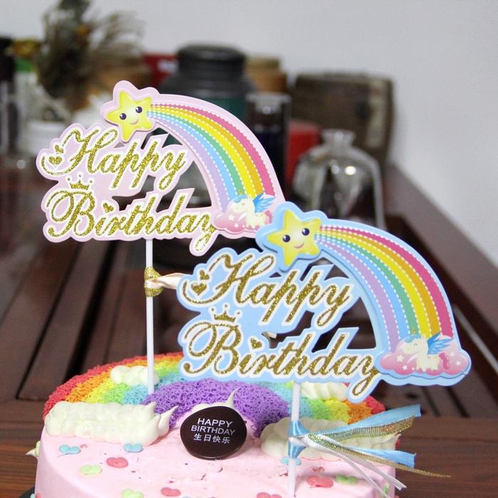 Jual Tlp Topper Kue, Topper Cake, Topper Pelangi, Topper Pink, Topper ...