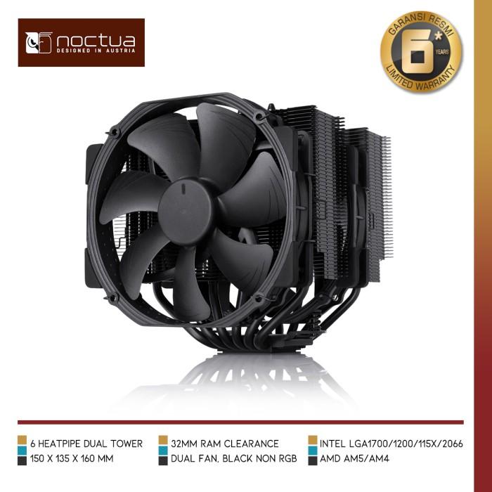 Jual promo Air CPU Cooler NOCTUA - NH-D15 CHROMAX.BLACK, Intel & AMD, 14CM - Kota Tangerang ...