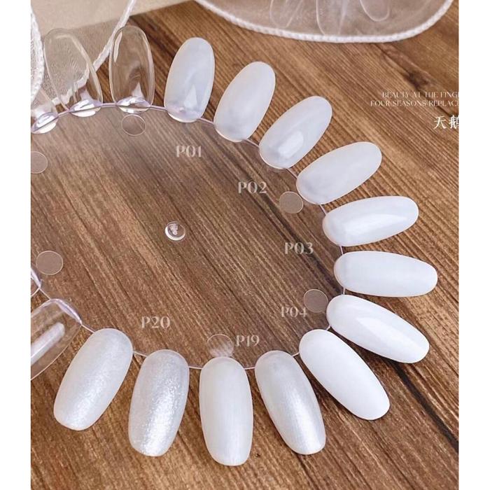 Jual Kuku Palsu Sample Oval 1 Pcs Fake Sample Nails Color Chart Bulat ...