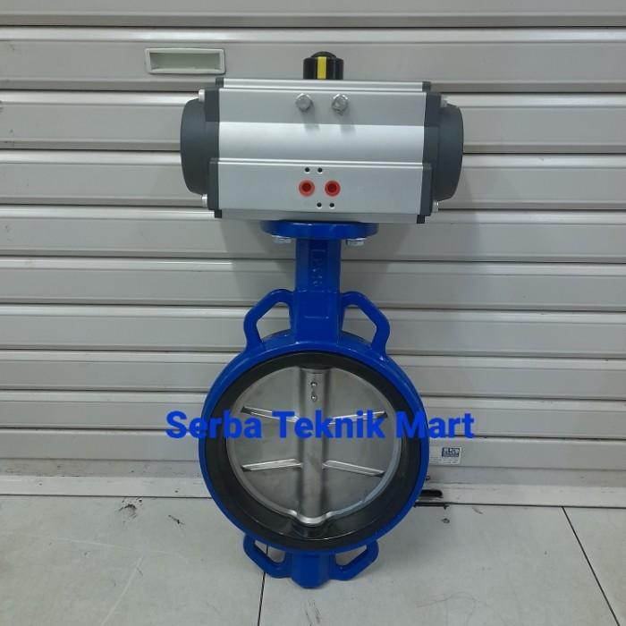 Jual Butterfly Valve 5" Inch DN 125 Pneumatic Actuator Cast Iron ...