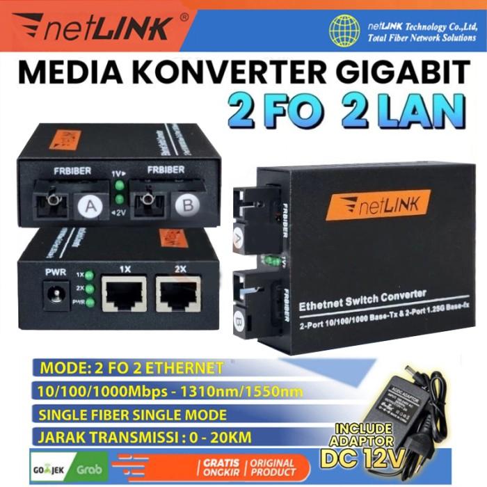 Jual Media converter Gigabit 2 FO/4 FO/6 FO 2 LAN 10/100/1000M Fiber Optic - 2 FO 2 LAN ...