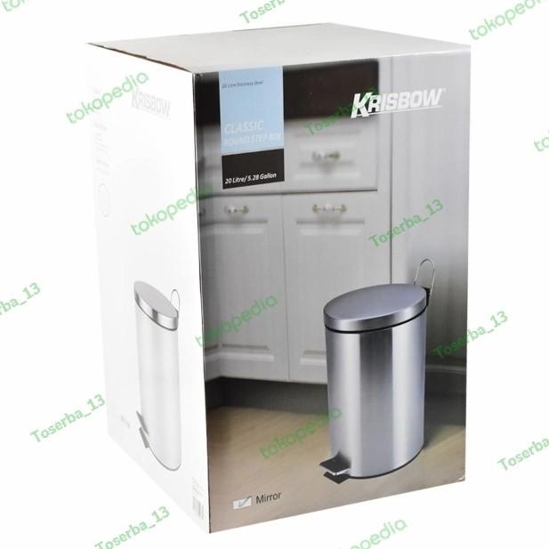 Jual Tempat Tong Sampah Injak Slow Close Pedal Bin Round 20 Liter Krisbow - Kota Tangerang ...