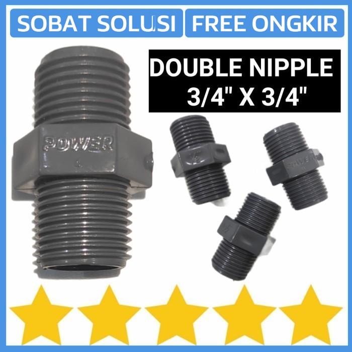 Jual DOUBLE NIPPLE 3/4 INCH AW NIPEL NEPEL DRAT LUAR PVC PIPA RUCIKA ...