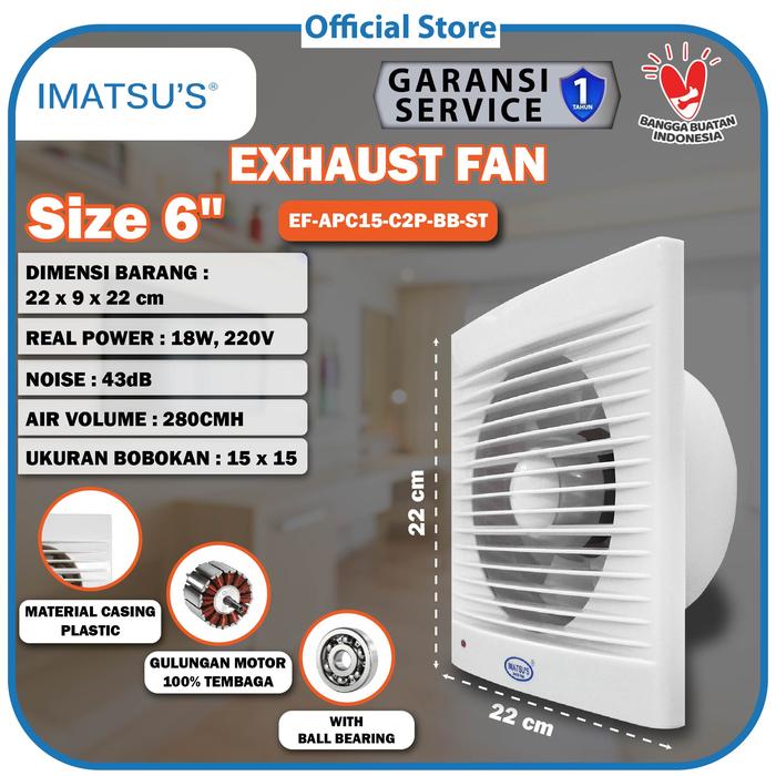 Jual Exhaust Fan Dinding 6 Inch Exhaust Toilet Kamar Exhaust Tidak ...