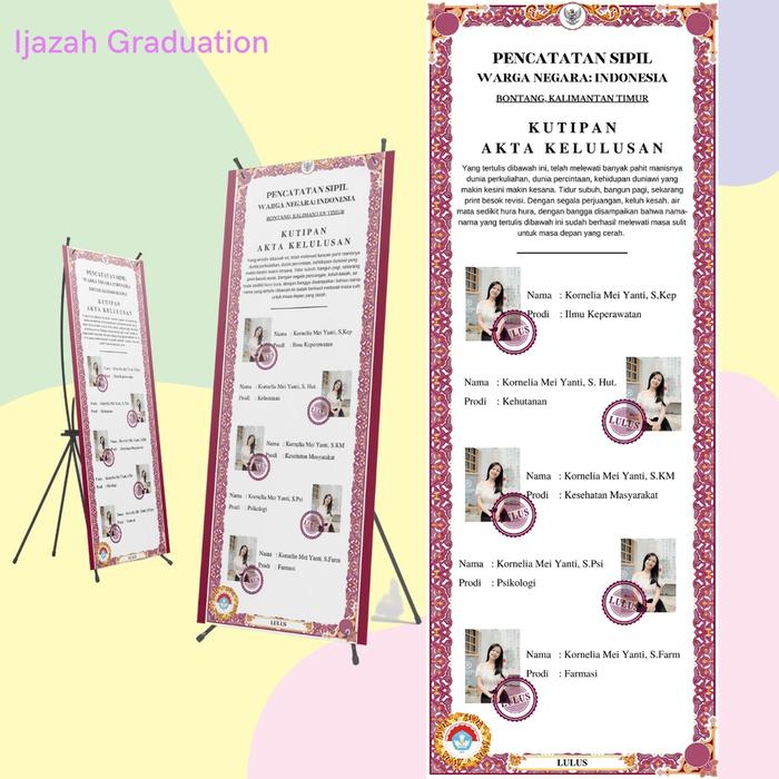 Jual :;: CETAK BANNER WISUDA IJAZAH [X-BANNER UKURAN 160x60] - Kota ...