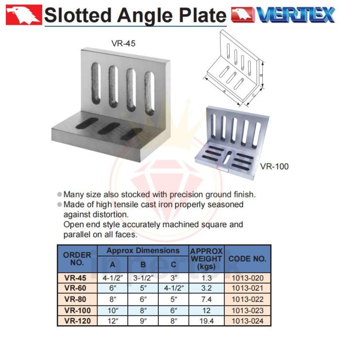Jual VERTEX Right Angle Plate VR-80 Slotted Angle Plate VR80 8" Millin ...