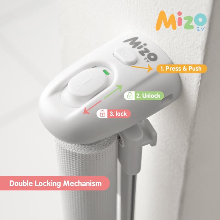 Jual Mizo Retractable Baby Gate | Pagar Pembatas Bayi - White Di Seller ...