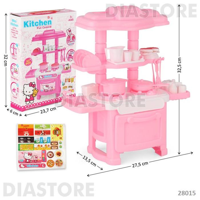 Jual Mainan Masak Masakan Kitchen Set Gambar Hello Kitty + Cooking Set ...