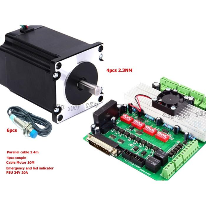 Jual CNC KIT 4 Step motor 57/76mm 2.3NM & 4 axis TB6600 Controller& Dr ...