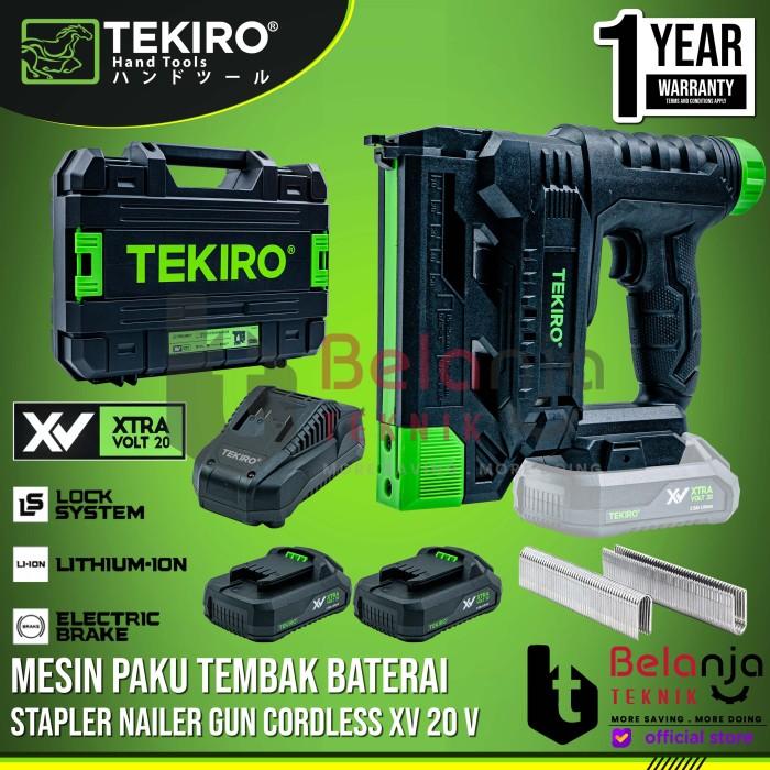 Jual Tekiro Stapler Nailer Gun Cordless XV 20 V Mesin Paku Tembak ...