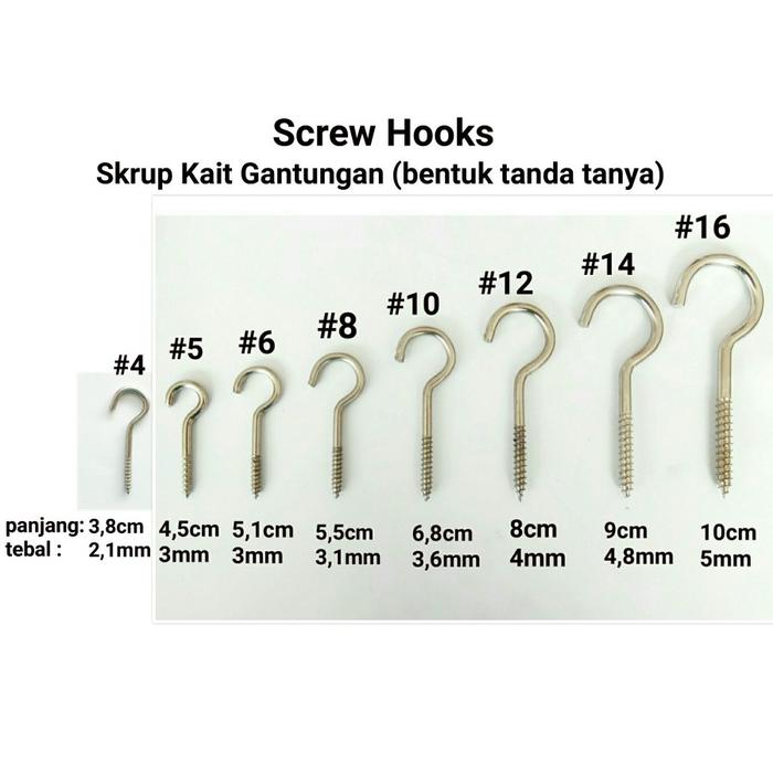 Jual SUPER MURAH SKRUP TANDA TANYA NO 14/SKRUP ?/ KAIT BESI/SKRUP ...