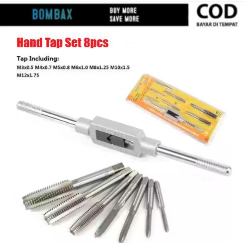 Jual Hand Tap Set 8 pcs Lengkap Alat Senai Pembuat Ulir Baut Drat ...