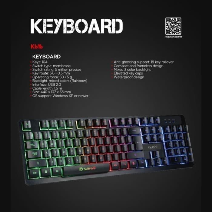 Jual Marvo Keyboard Gaming K616A - Membrane Gaming Keyboard Scorpion ...