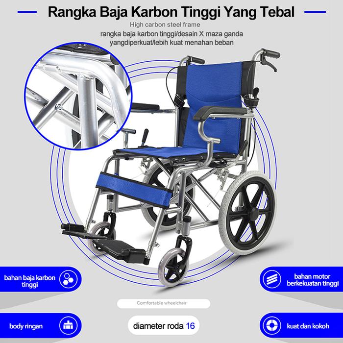 Jual Kursi Roda Lipat Portable Traveling Kursi Roda Medis Wheel Chair ...