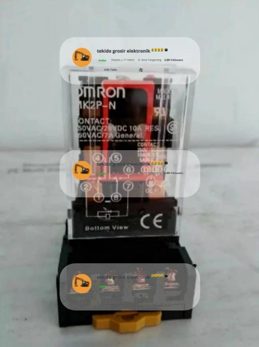 Jual terbagus relay mk2p 220v omron + socket 220v 10a 8p - soket ac 8p ...