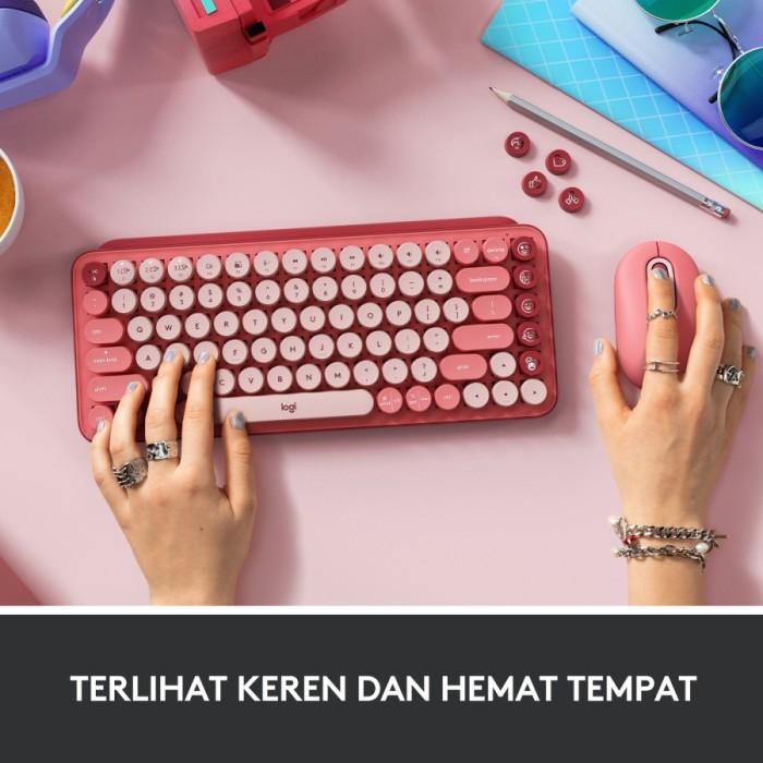 Jual Sha Logitech Pop Keys Keyboard Wireless Mechanical Compact, Emoji ...