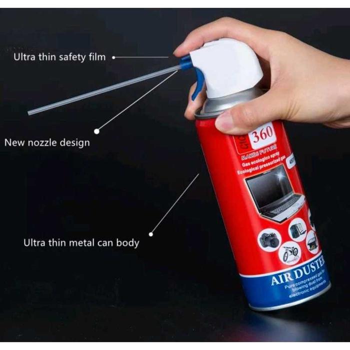 Jual Air Duster High Pressure Compressed Gas Semprotan Angin 450 Ml Di ...