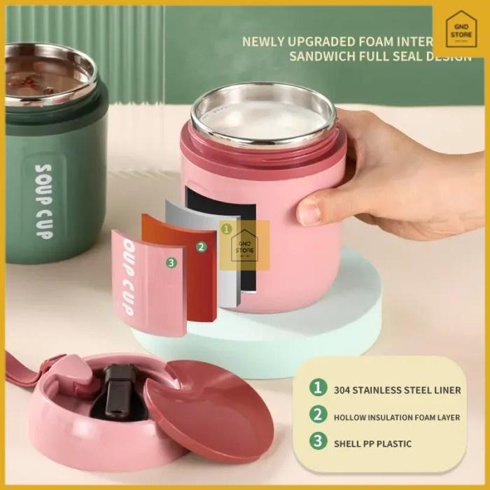 Jual Termos Tempat Makanan Sup Bubur Tahan Panas Bahan Stainless 480ml ...
