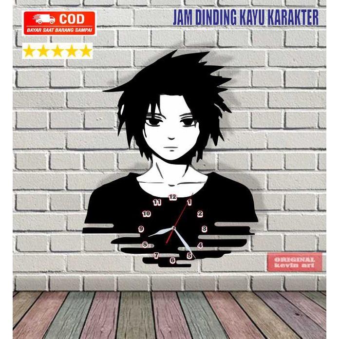 Jual JAM DINDING KAYU MERCHANDISE GAMBAR / KARAKTER SASUKE UNIK BESAR ...