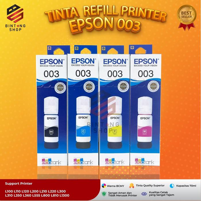 Jual Tinta Epson 003 Tipe Printer L1110 L3101 L3110 L3150 L5190 L3100 ...