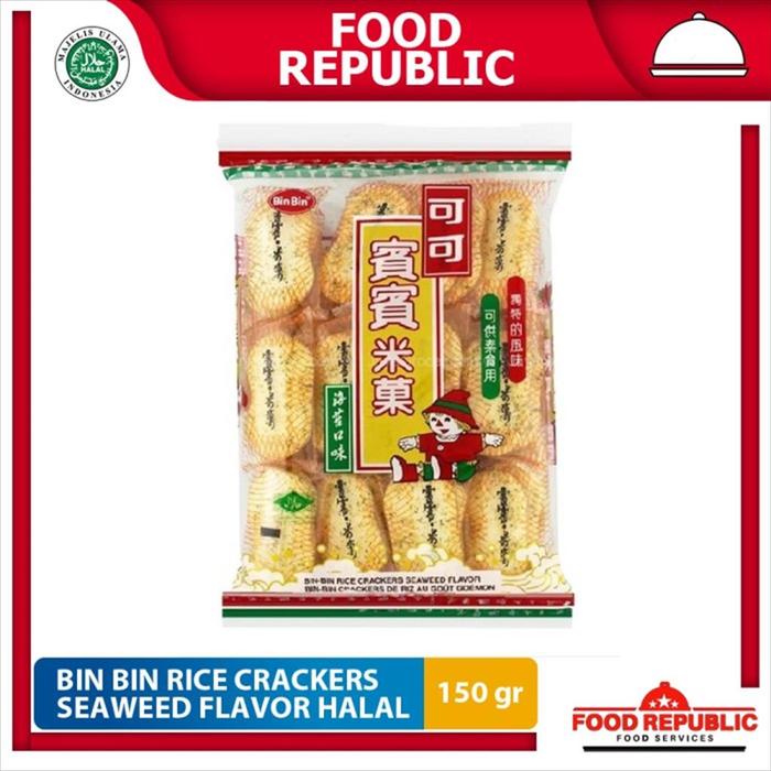 Jual Bin Bin Rice Crackers Seaweed Flavor 150 gr Rasa Rumput Laut Non ...