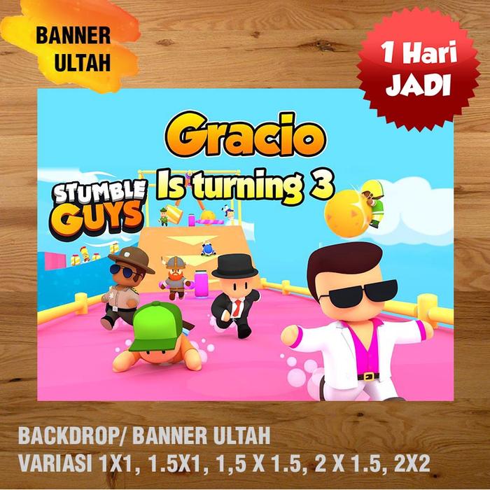 Jual STUMBLE GUYS BANNER/ BACKDROP/ SPANDUK ULANG TAHUN UL-TAH - Kota ...