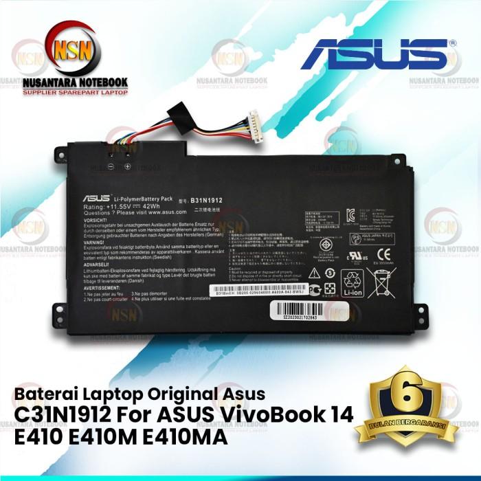 Jual Baterai Original Asus VivoBook 14 E410 E410M (B31N1912) 11.55V 42Wh - Kota Bandung ...