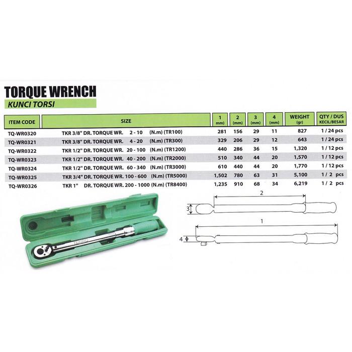 Jual Lev Tekiro Torque Wrench 3/4" Kunci Torsi Momen Dr. 100 - 600 Nm ...