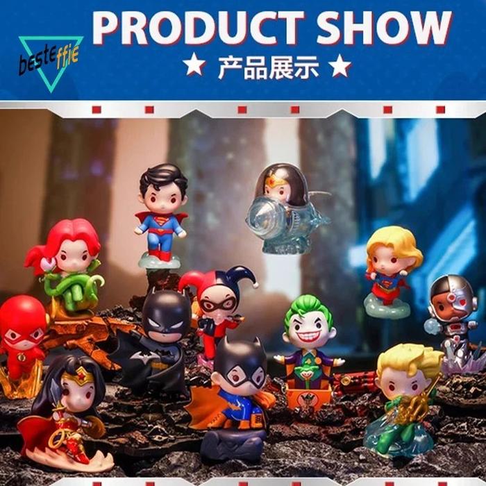 Jual Popmart Justice League Anime Figure Blind Box Cute Kawaii Superman ...