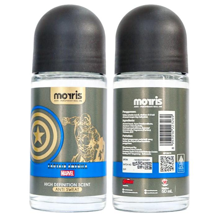 Promo MORRIS Marvel Edition Deodorant Roll On 50ml Series - Captain ...