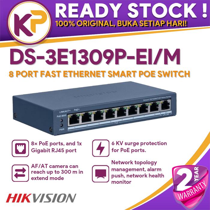 Promo HIKVISION DS-3E1309P-EI/M 8 PORT FAST ETHERNET SMART POE SWITCH RESMI - Jakarta Utara ...