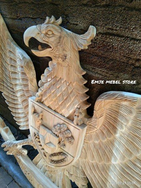 Jual ornamen dinding jumbo lambang burung garuda jati dekorasi kayu ...