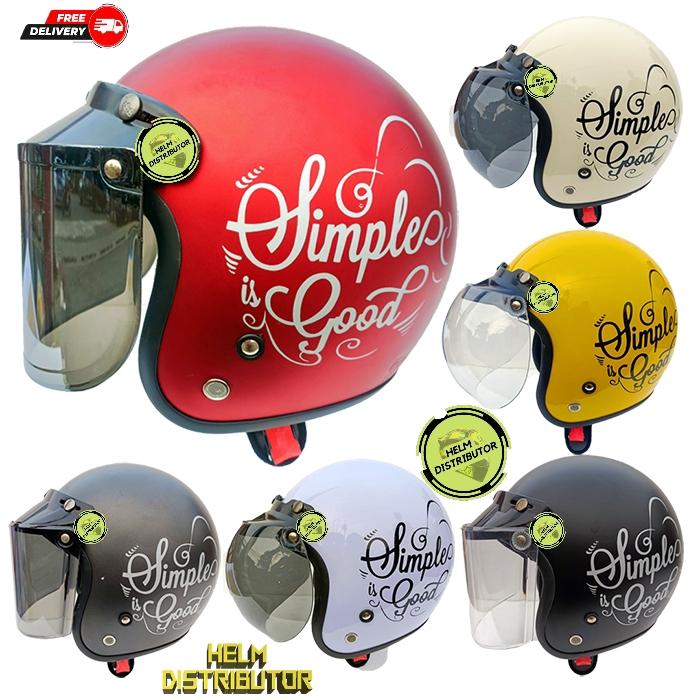 Jual × HELM BOGO PREMIUM DEWASA MOTIF SIMPLE GOOD KACA FLAT DAN CEMBUNG ...
