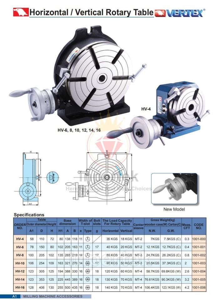Jual VERTEX Rotary Table HV-8 Milling Vertical/Horizontal Rotary Table ...