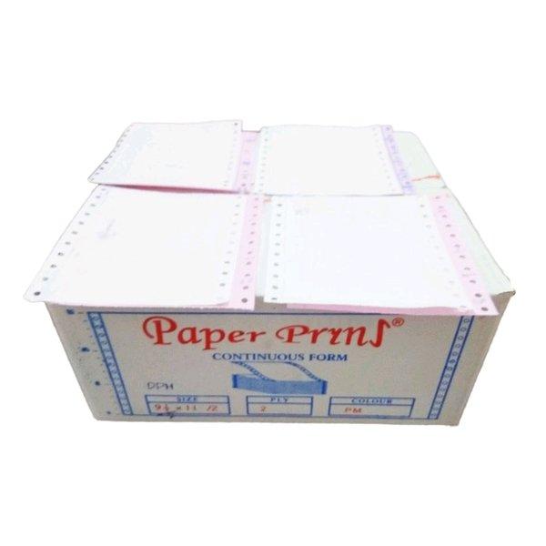 Jual kertas komputer continuous form 2ply rangkap 2 bagi 4 wartel paper ...