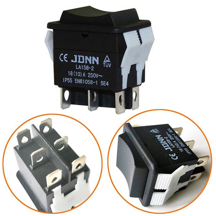 Jual Promo 1Pc jdnn la158-2 250V 10A Saklar Rocker Elektrik Ganda Anti ...