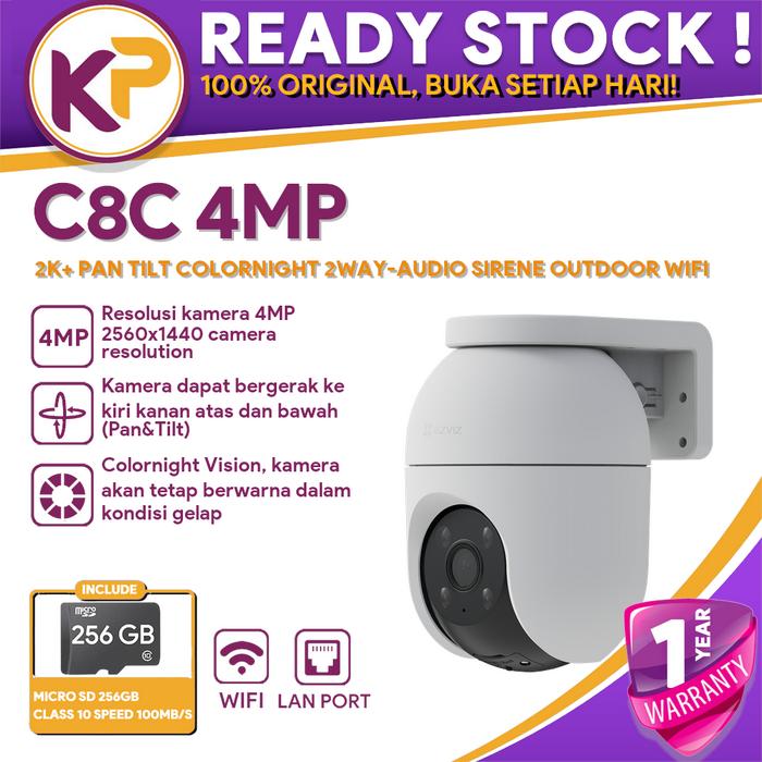 Promo EZVIZ C8C 4MP 2K+ PAN TILT COLORNIGHT 2WAY-AUDIO SIRENE OUTDOOR ...