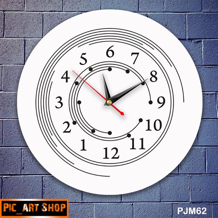 Jual Jam Dinding Bahan Kayu Model Bulat ANGKA TERBALIK Jam Dinding Unik ...